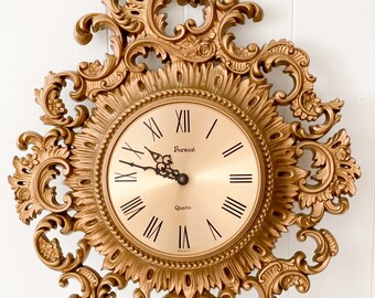 Gold Wall Clock - Etsy