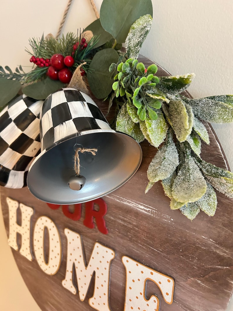 Round Wooden Front Door Sign/ Door Hanger/ Welcome Door Sign/ Rustic ...