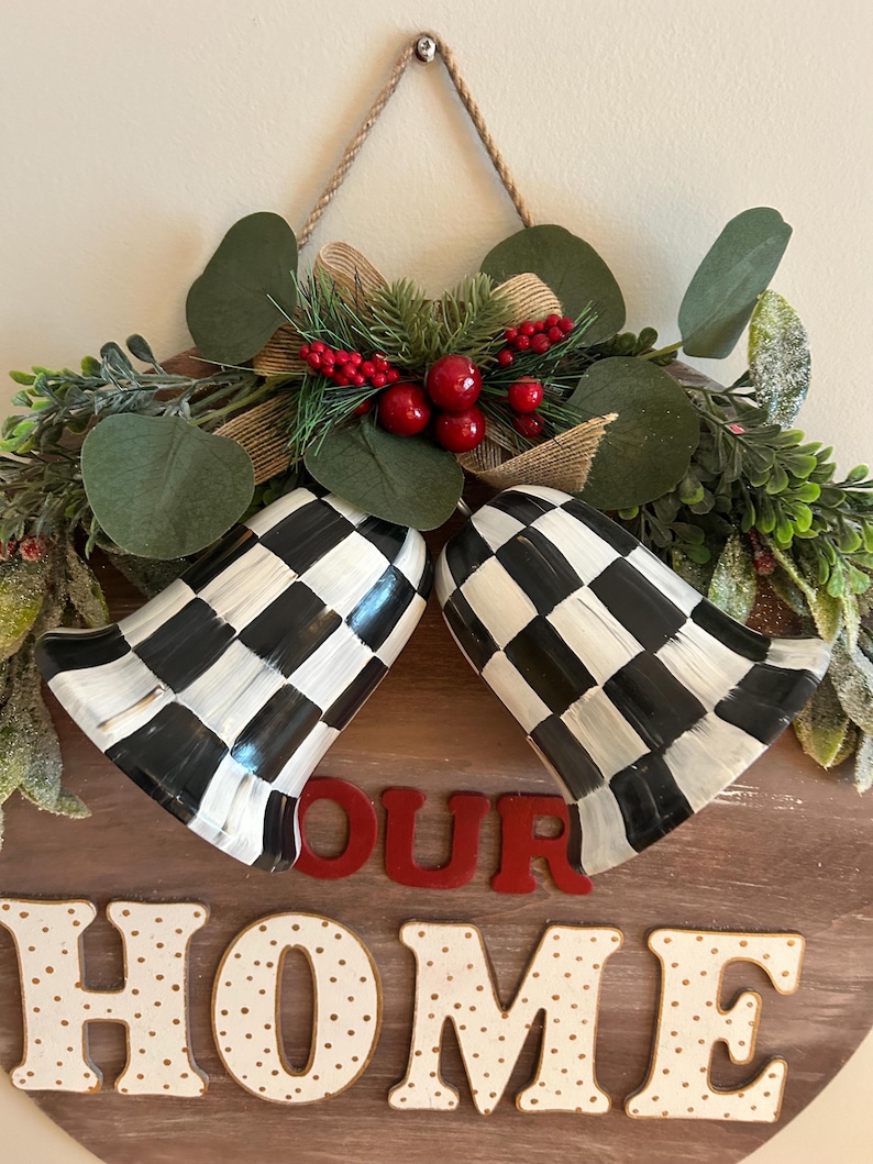 Round Wooden Front Door Sign/ Door Hanger/ Welcome Door Sign/ Rustic ...