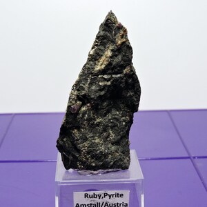 Impressive 2.7-inch Graphite With Ruby and Pyrite Matrix: 126 Gm ...