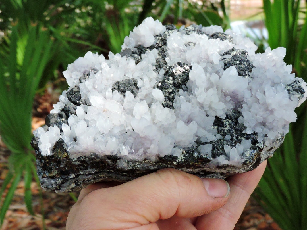 Blue Chalcedony on Galena & Sphalerite – Madan, Bulgaria | Collector ...