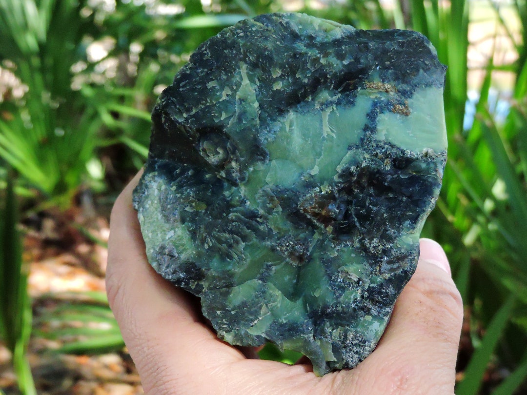 Dark Green Nephrite Jade Specimen With Pyrite From - Etsy