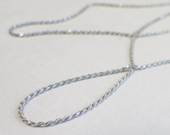 14K White Gold Rope Chain Necklace, 16 18 20 Inch, 1.5mm 2mm Wide, 14K ...