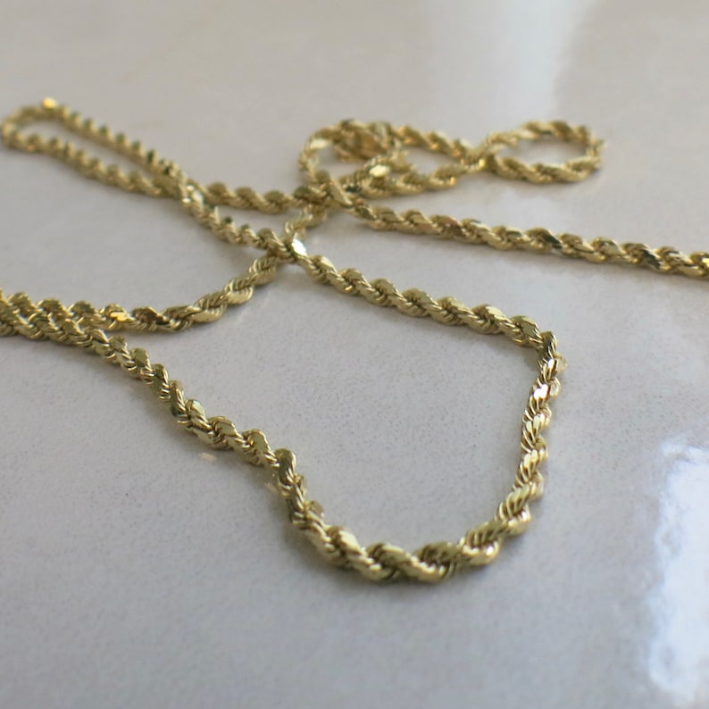 20 Inch 14K Yellow Gold Rope Chain Necklace Heavy Chain - Etsy