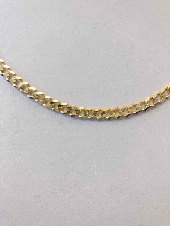 14K Yellow Gold Mens Curb Chain 18 Inches Long Heavy - Gem