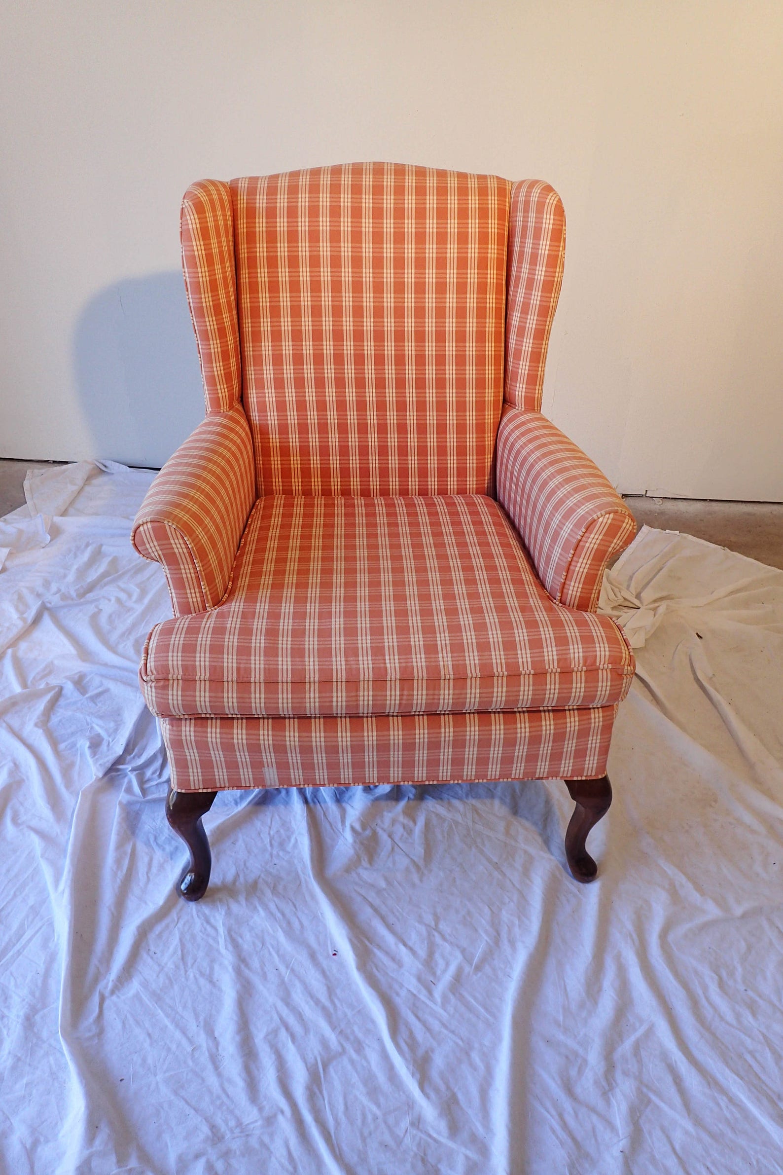 Petit Wing Back Chair With French Country Slip Cover,country Living ...