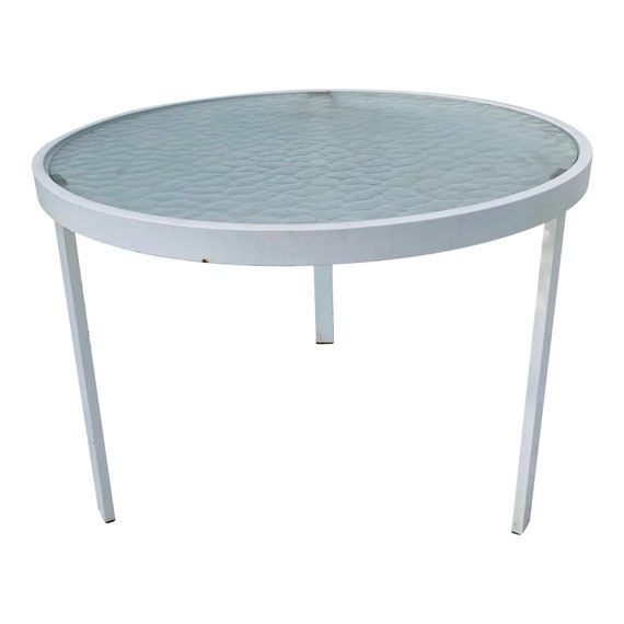 Woodard Outdoor Round Glass Top Side Table FREE DOMESTIC - Etsy