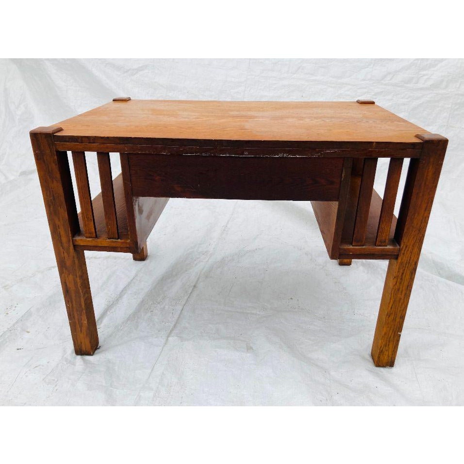Vintage Arts & Craft Mission Oak Desk, FREE DOMESTIC SHIPPING - Etsy
