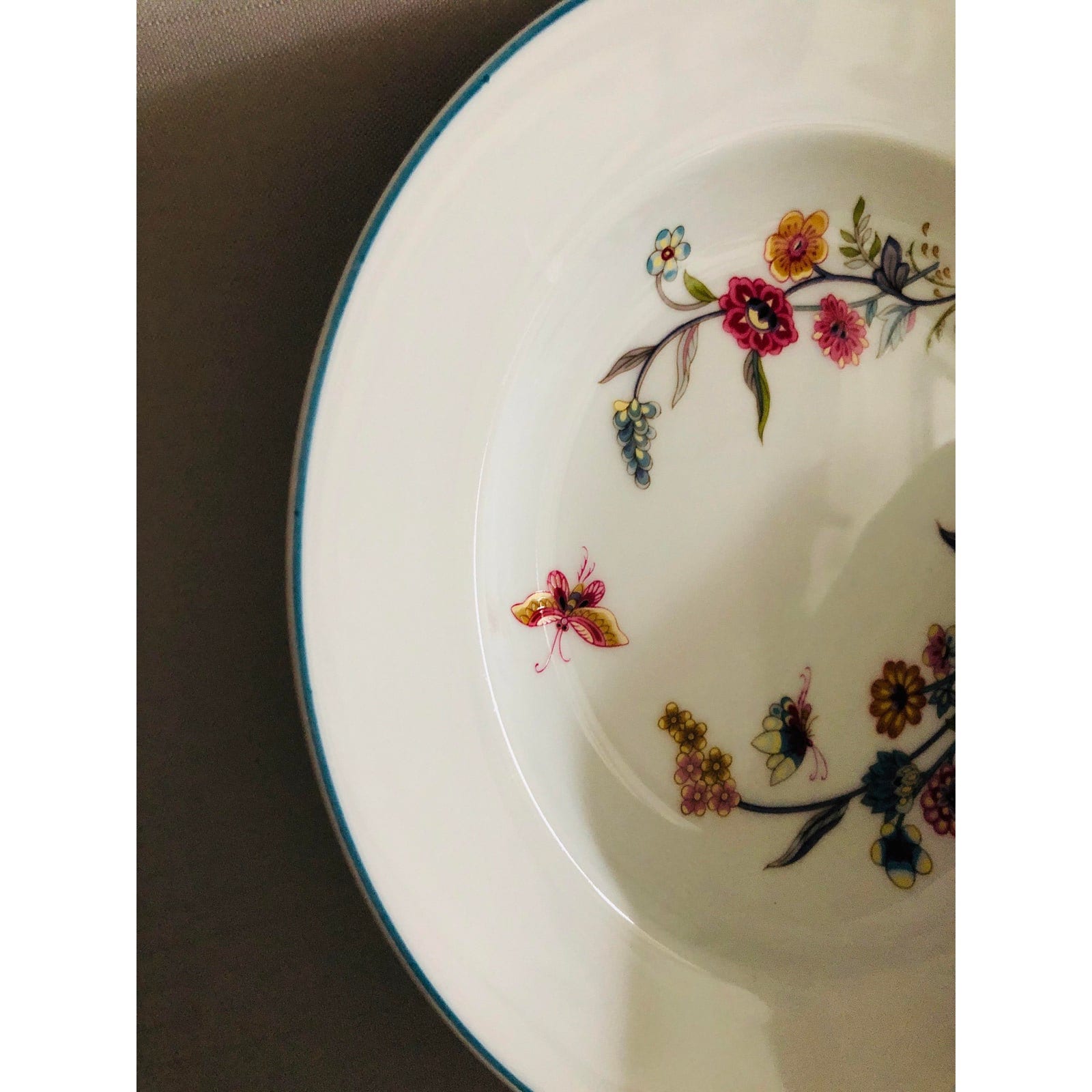 Vintage Jardin by Andrea " Sedek" Pattern Porcelain Dinner-soup Bowls S ...