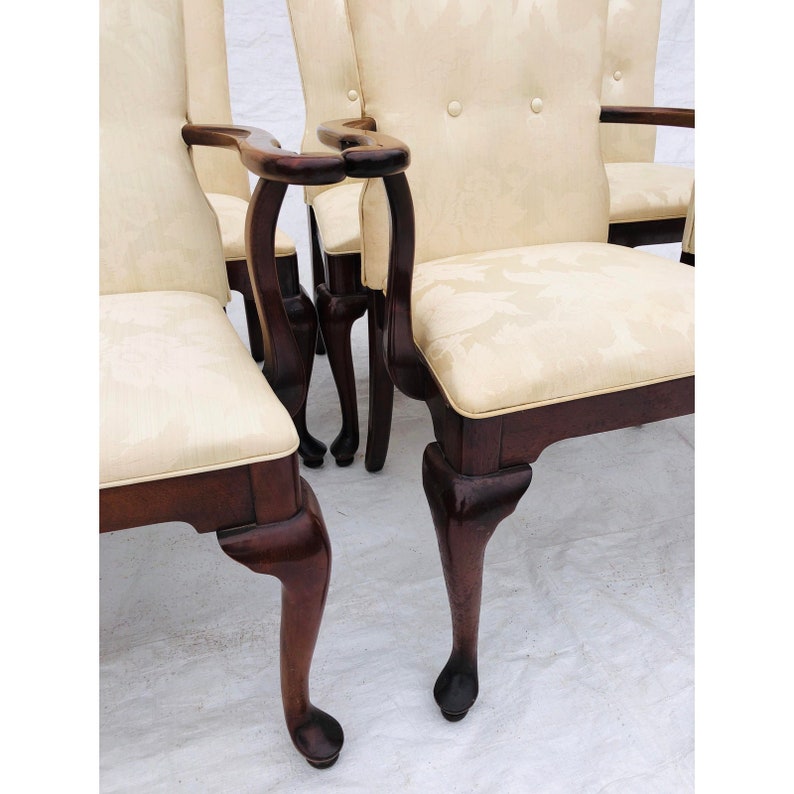 Vintage French Style High Back Upholstered Dining Chairs S/8 - Etsy