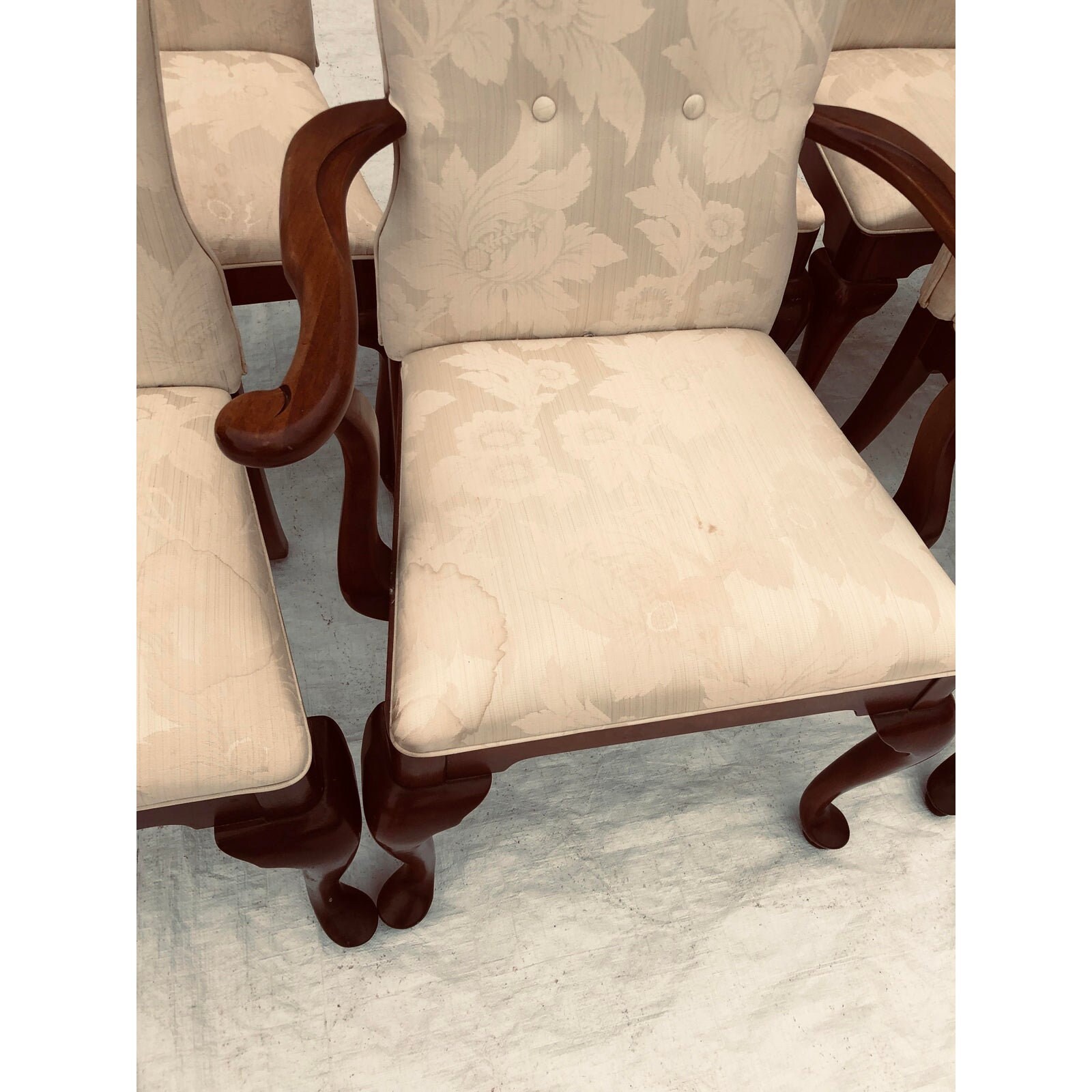 Vintage French Style High Back Upholstered Dining Chairs S/8 - Etsy