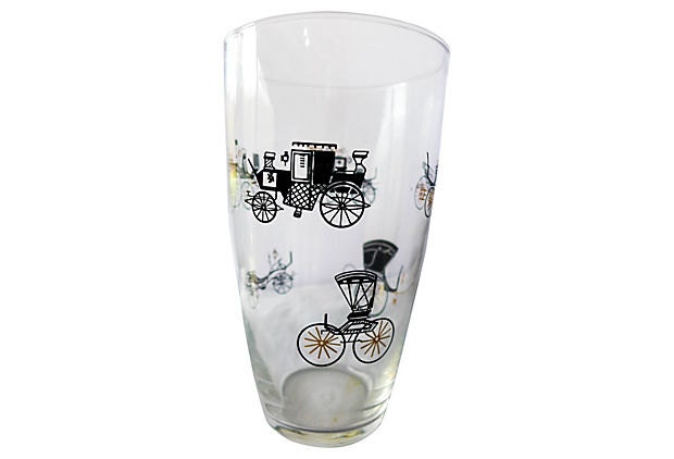 Libbey Mid-century Set of 10 Pcs Decorated With Antique Car - Etsy