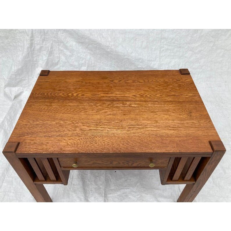 Vintage Arts & Craft Mission Oak Desk, FREE DOMESTIC SHIPPING - Etsy