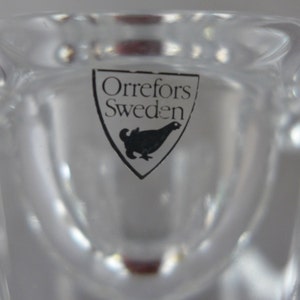 Vintage Pair of Orrefors Crystal Candleholders Marked " Orrefors Sweden ...