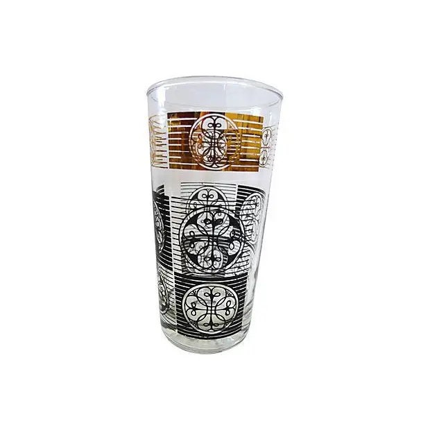 Mid Century Tall Cocktail Glasses Set Of 7 Free Domestic Shipping Etsy