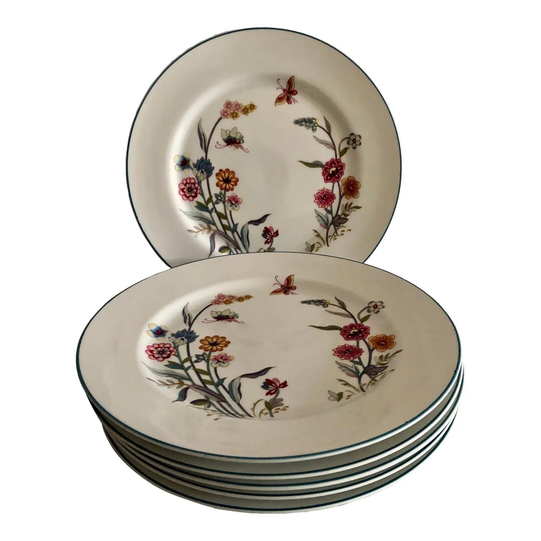 Vintage Jardin by Andrea " Sedek" Pattern Porcelain Dinner Plates S/6 ...