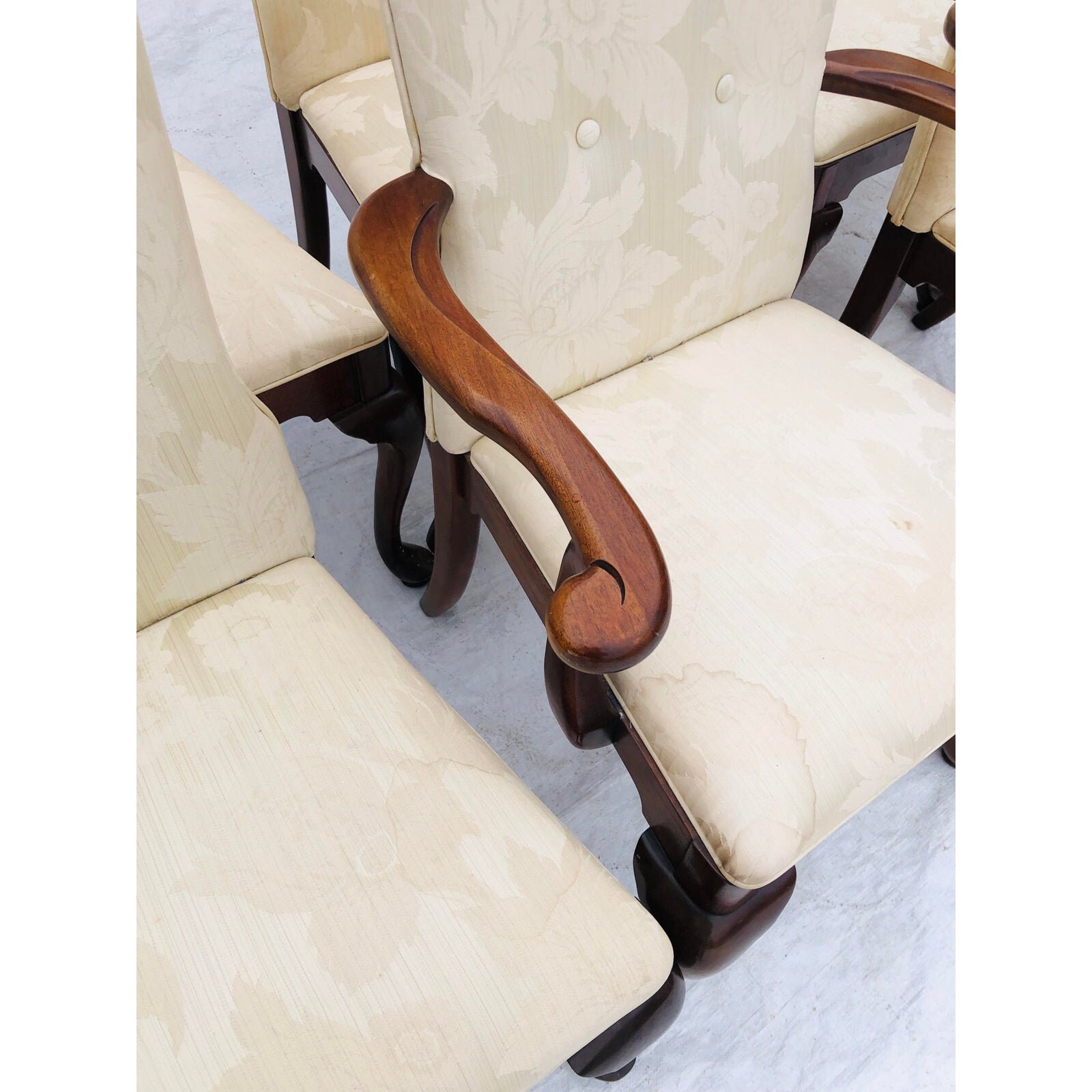 Vintage French Style High Back Upholstered Dining Chairs S/8 - Etsy