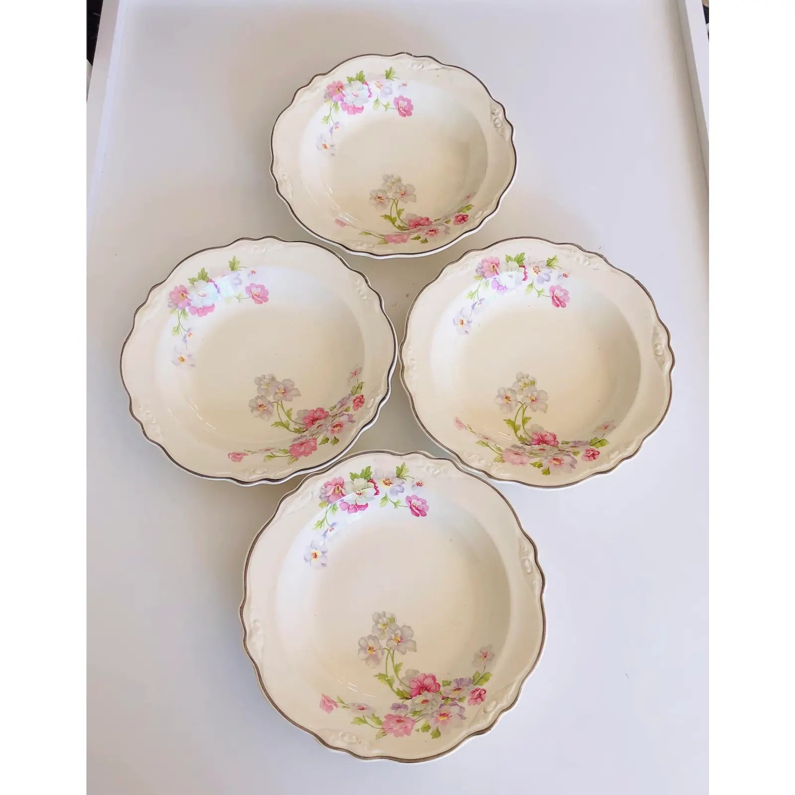 Vintage Homer Laughlin virginia Rose pattern Soups Bowls S/4, FREE ...