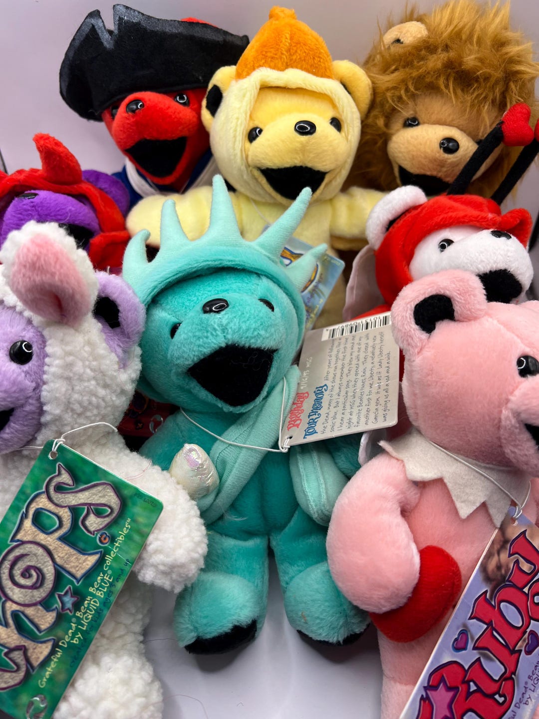 Edition 10 Grateful Dead Bean Bear Liquid Blue Patriot Mane Man Love ...