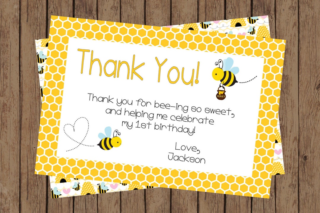 Bumble Bee Thank You Card, Printable Thank You Card - Etsy