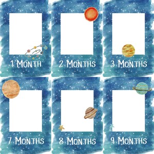 Space Birthday Monthly Photo Banner, First Trip Around the Sun Banner ...