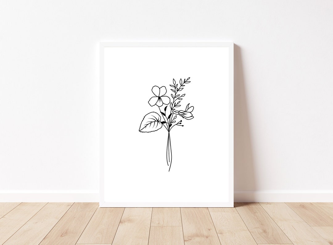 INSTANT DOWNLOAD, February Birth Month Flower Digital Print, Violet ...