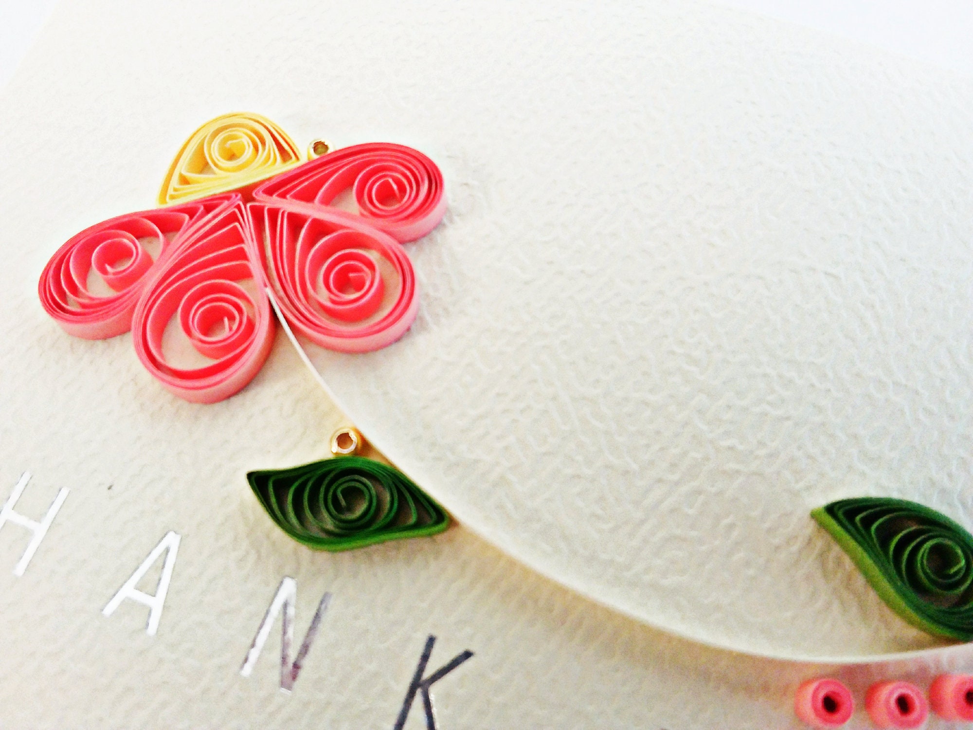 Handmade Paper Quilled Thank You Card - Etsy