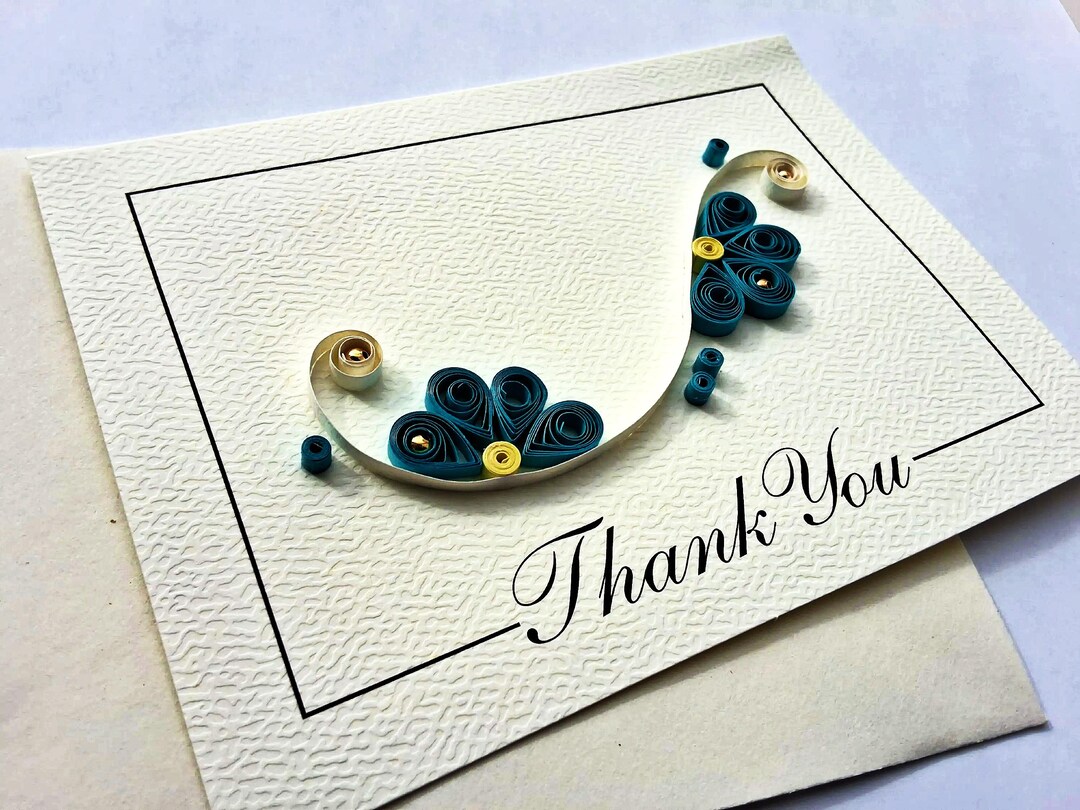 Handmade Paper Quilled Thank You Card - Etsy