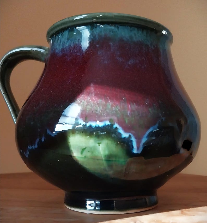 Colorful Ceramic Coffee Mug Teacup Handmade Pottery Cup With Festive ...