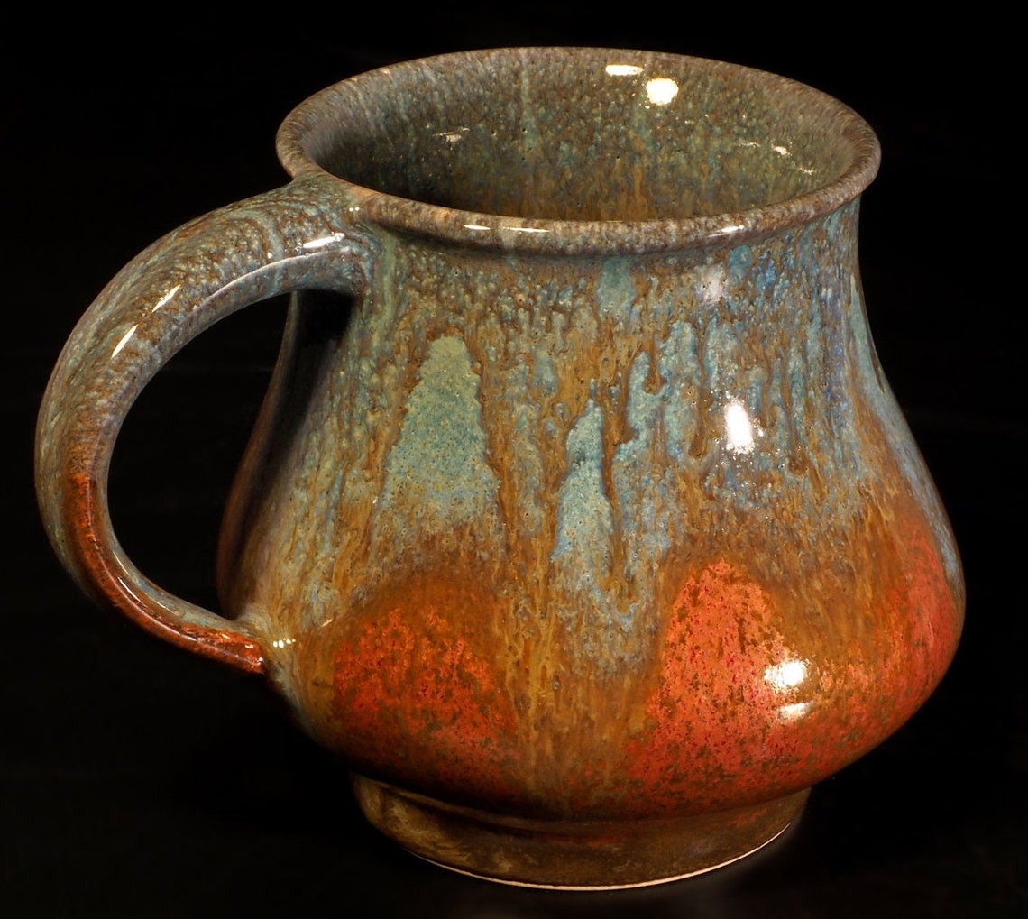 Handmade Ceramic Coffee Mug, Copper Slate Blue Glaze, Sophisticated ...