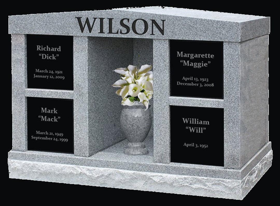 4 Person Family Granite Columbarium Memorial Headstone for Cemetery ...