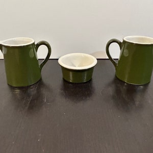 Hall China Pottery Glossy Green Ceramic Restaurantware - 2 Creamer ...