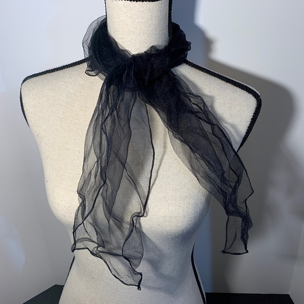 Black Sheer Scarf - Etsy