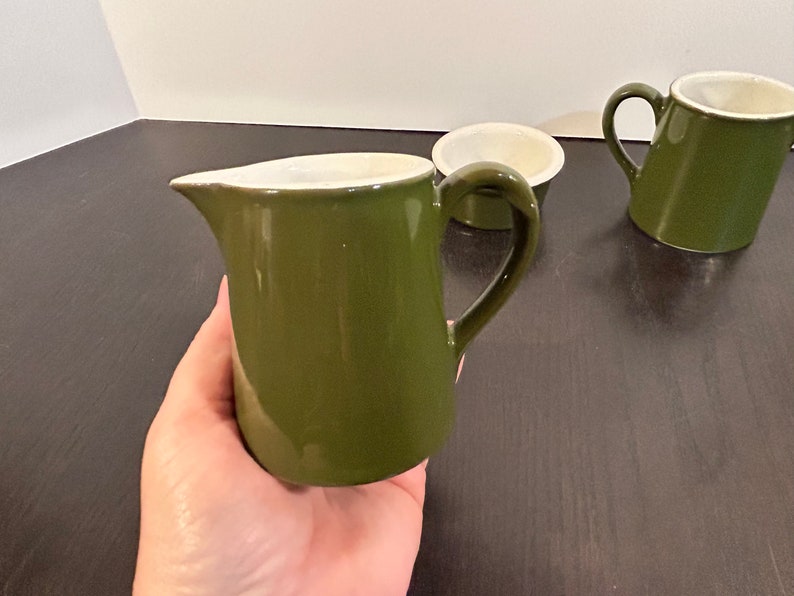 Hall China Pottery Glossy Green Ceramic Restaurantware - 2 Creamer ...