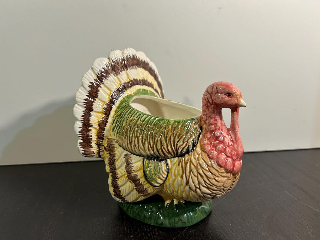 Vintage Inarco Ceramic Turkey Planter/figurine - Fall or Thanksgiving ...