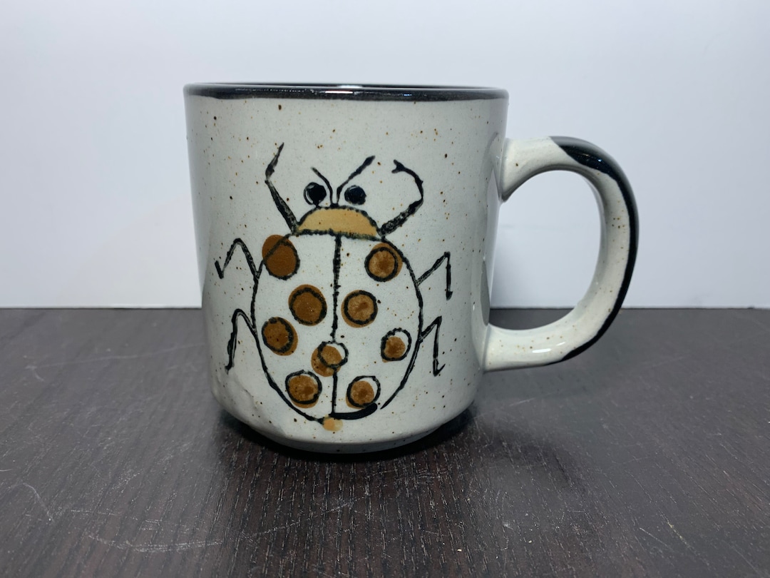 Stoneware Lady Bug/beetle Coffee Cup Mug - Insect/bug/lady Bug/beetle ...