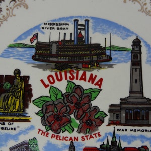 Vintage Louisiana "the Pelican State" Ceramic Souvenir Plate - Etsy