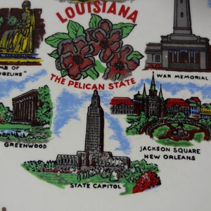 Vintage Louisiana "the Pelican State" Ceramic Souvenir Plate - Etsy