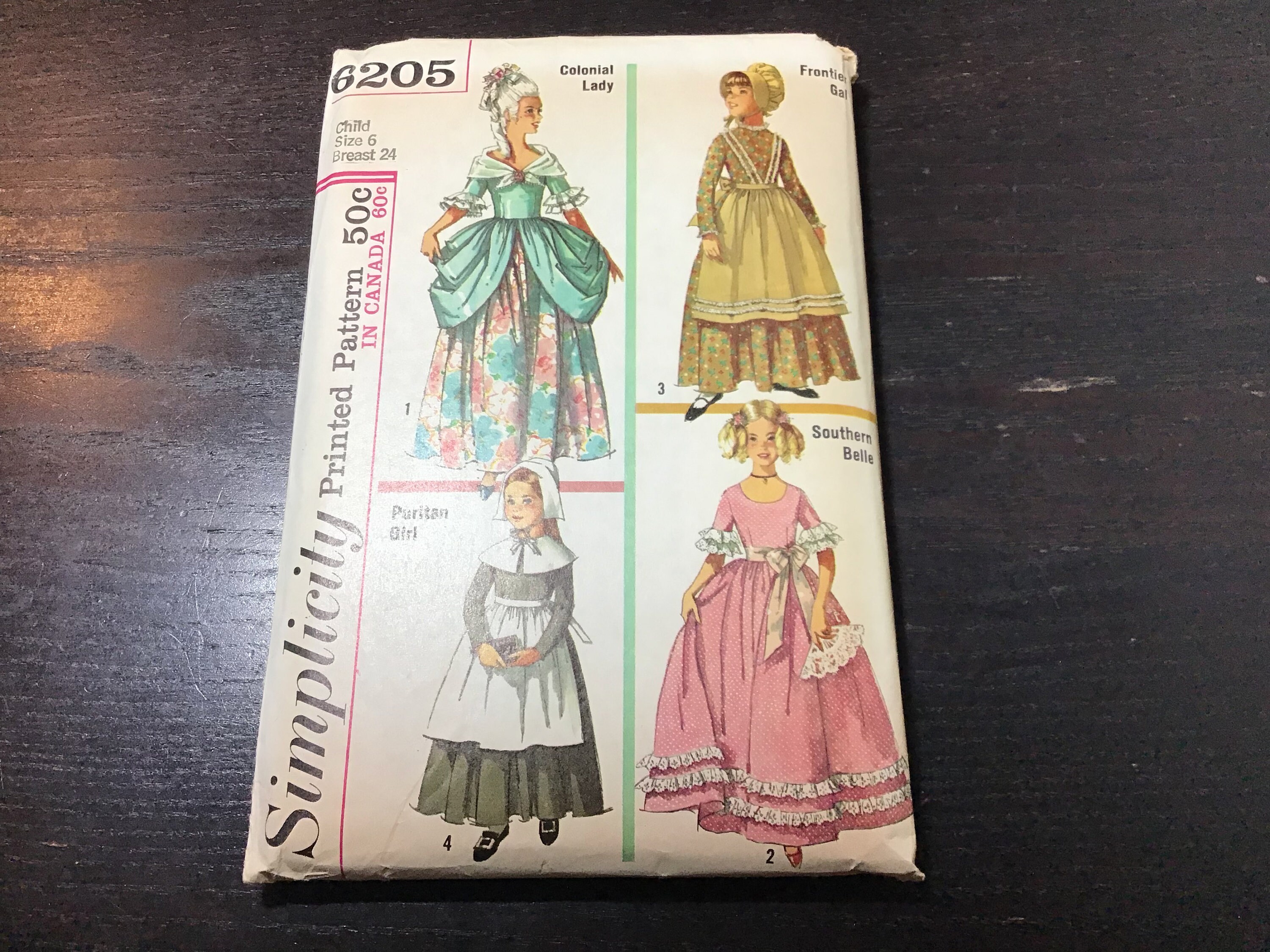 Vintage Simplicity 6205 Sewing Pattern Childs Colonial - Etsy