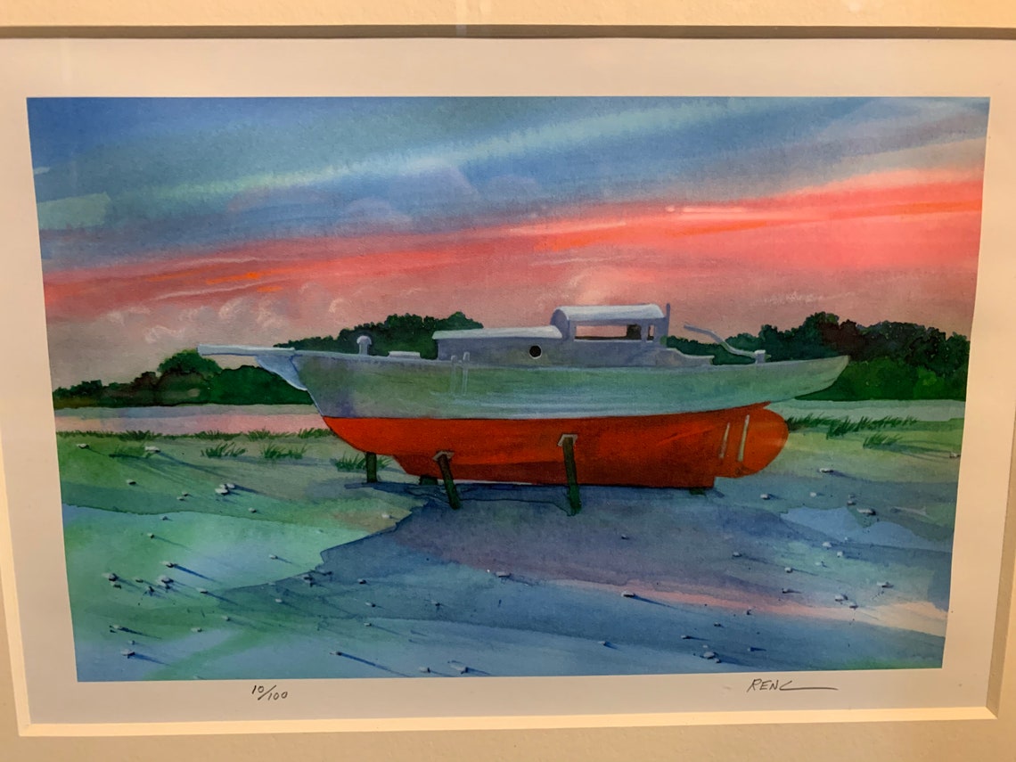 Vintage Framed Watercolor Giclee Print by Bill Renc Giclee | Etsy