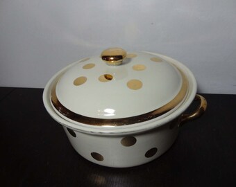 Vintage Hall China Ivory/cream Casserole Dish With Gold | Etsy