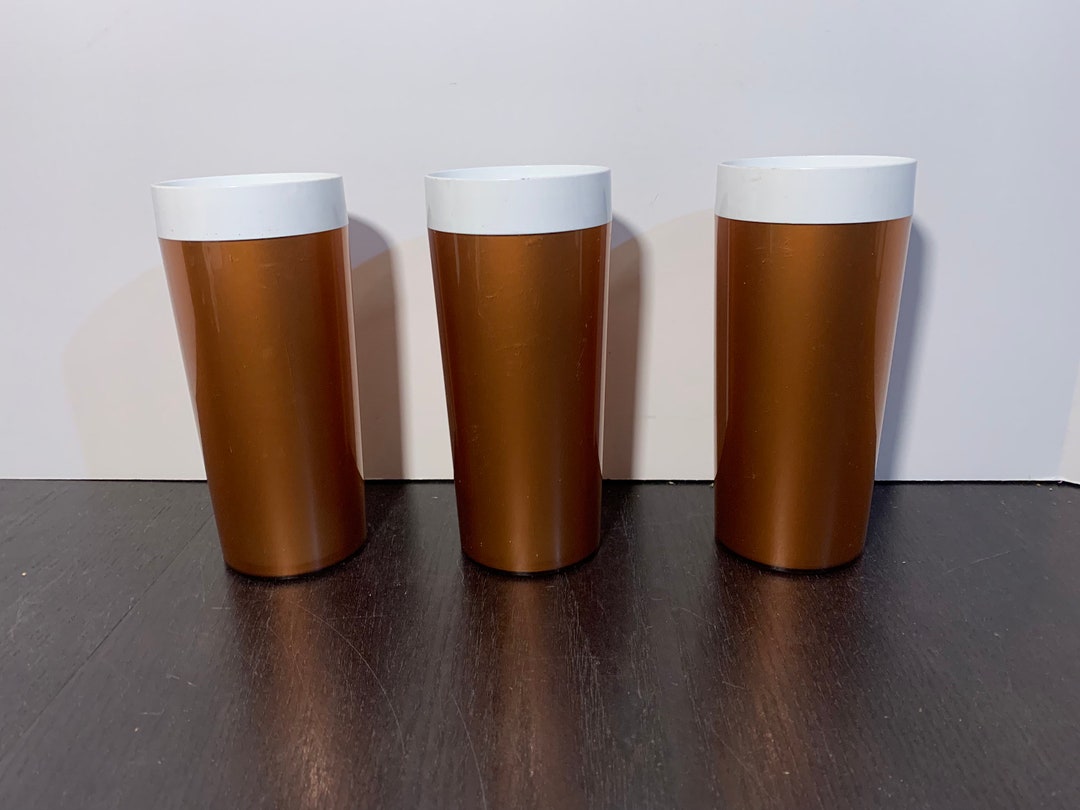 West Bend Thermo-serv Tall Copper and White Plastic Thermalware ...