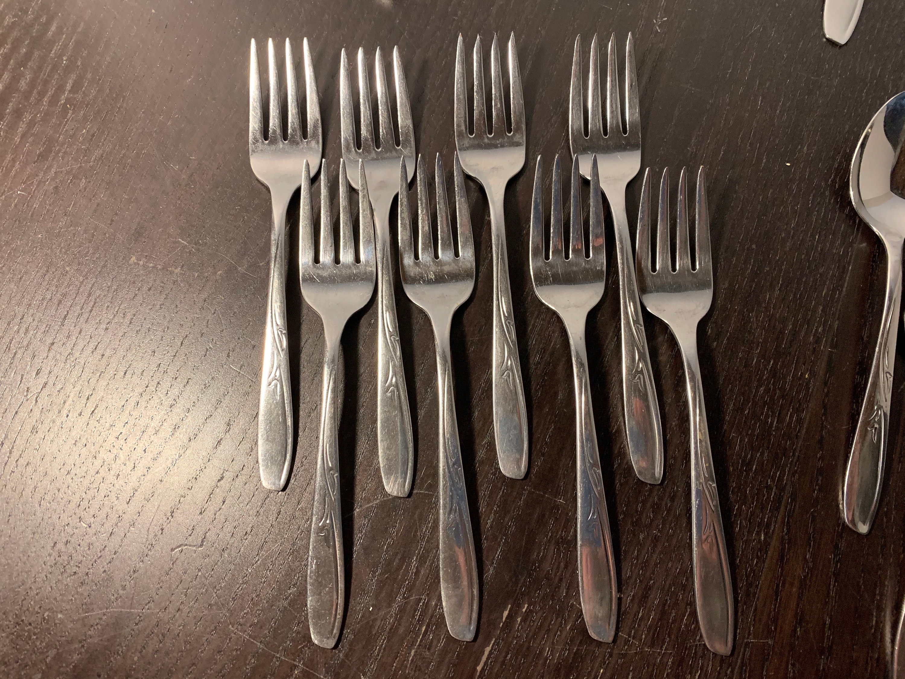 Vintage Silco Tulip Stainless Steel Floral Flatware - Service for 8 ...