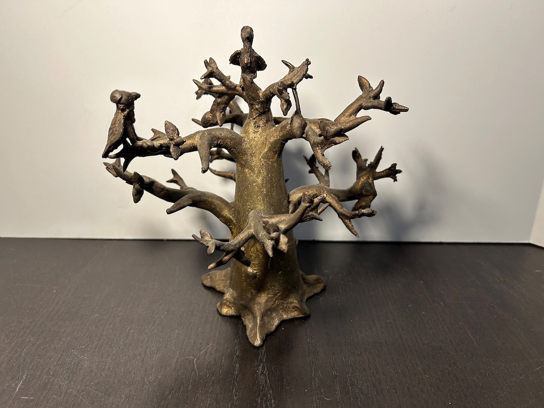 Brass Tree Statue With Birds Brass Tree Lost Wax Casting - Etsy