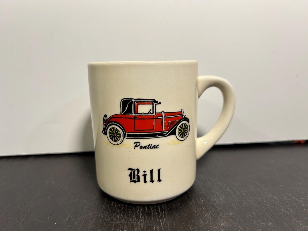 Vintage Personalized Ceramic Classic Car Red Pontiac Coffee Mug for ...