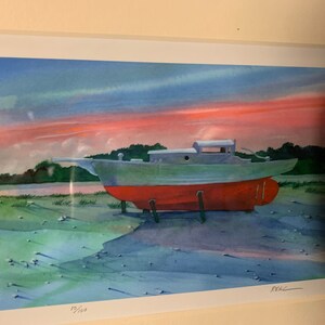 Vintage Framed Watercolor Giclee Print by Bill Renc - Giclee Art Print ...