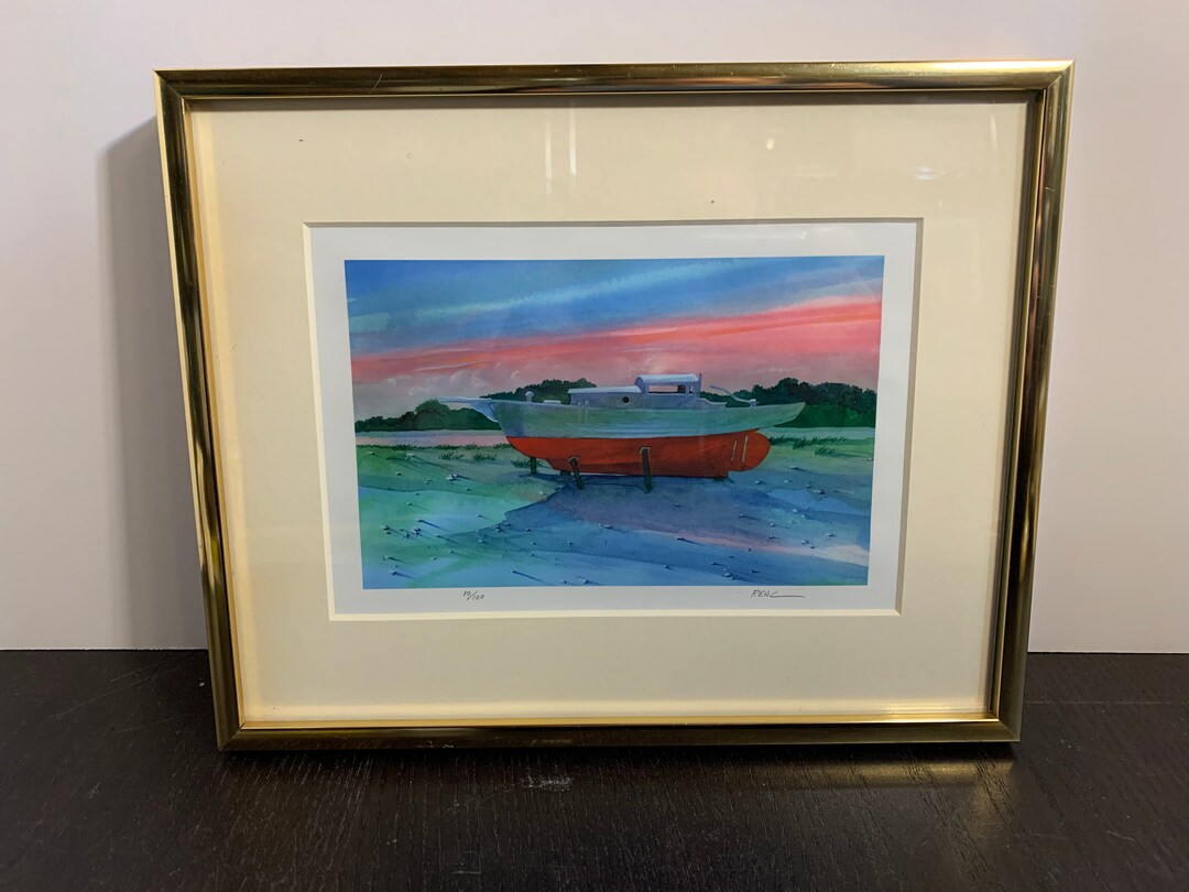 Vintage Framed Watercolor Giclee Print by Bill Renc - Giclee Art Print ...