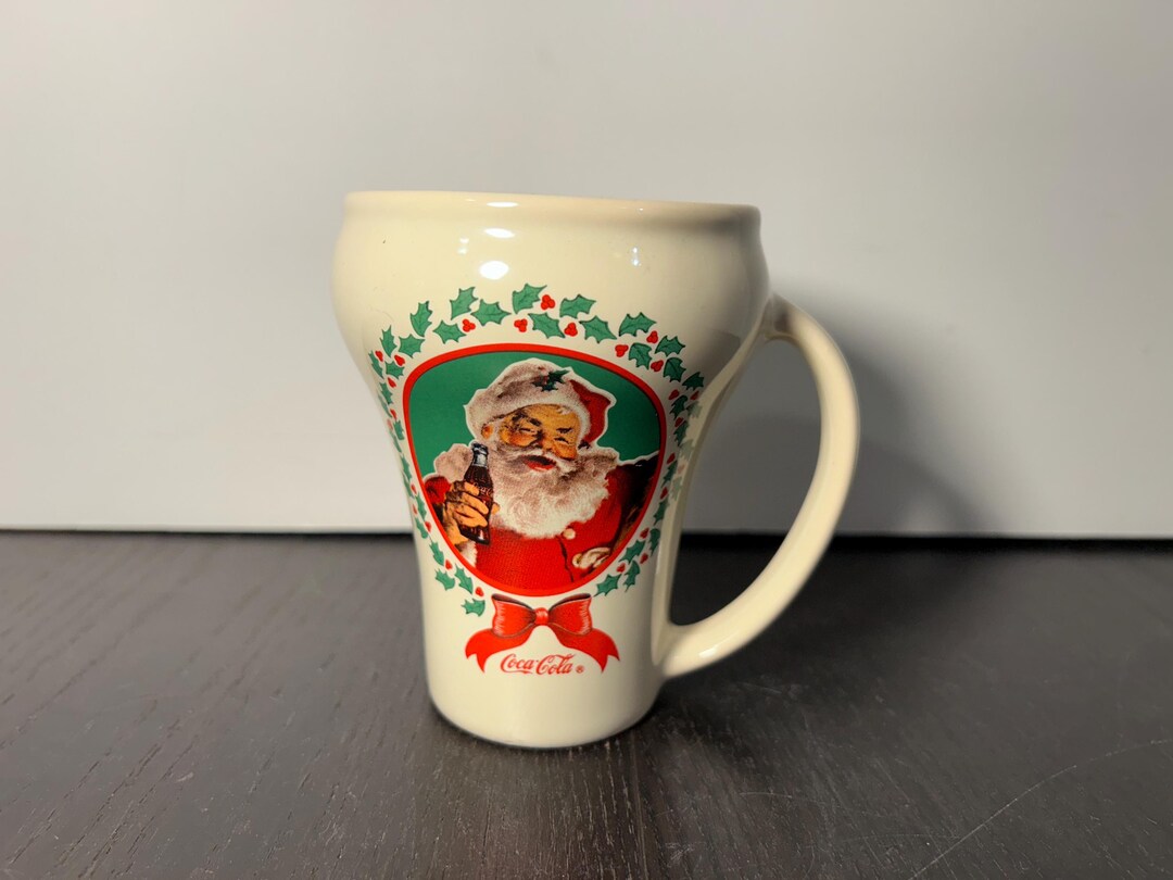 Vintage Old Fashioned Coca Cola Santa Claus Ceramic Christmas Coffee ...