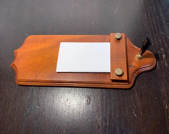 Wooden Note Pad and Pen Holder - Etsy