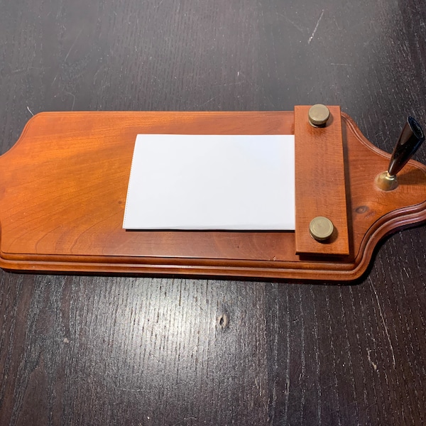Wooden Note Pad and Pen Holder - Etsy